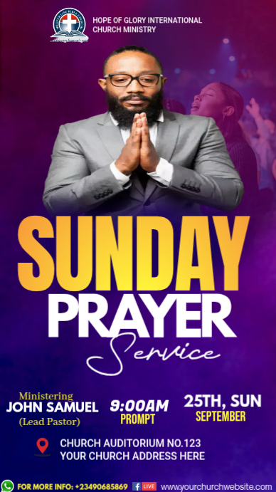 Sunday Prayer Service Template | PosterMyWall