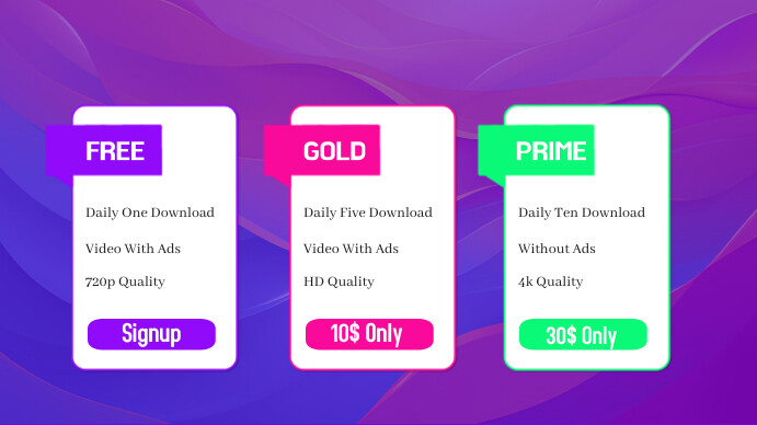 Plantilla de Purple Gradient Web Price List Table Design D | PosterMyWall