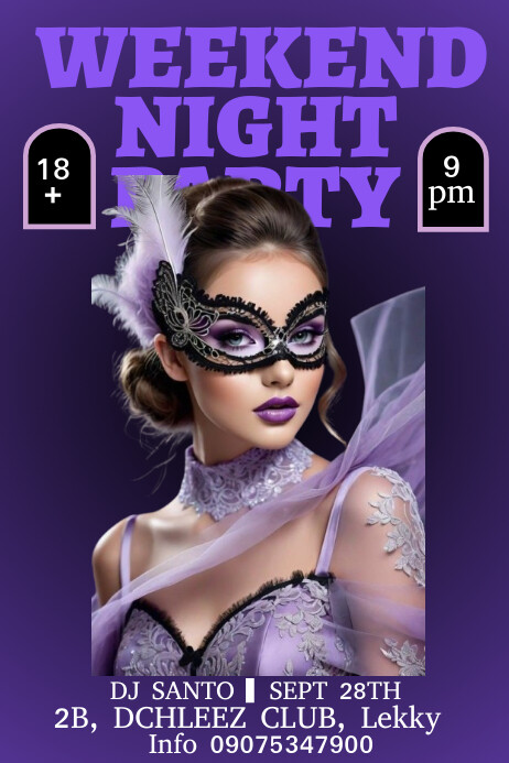Plantilla de Purple Gradient Weekend Party Flyer Poster | PosterMyWall