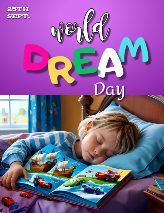 Copy of Purple Gradient World Dream Day Flyer (us Letter) | PosterMyWall
