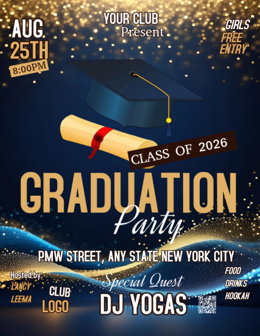 Purple Graduation Party Flyer/ Graduation Ceremony/ Graduation Flyer ...