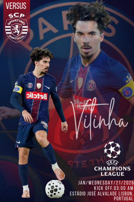 Purple Grunge Champion League Football Club Psg Match Day 2026 Poster ...