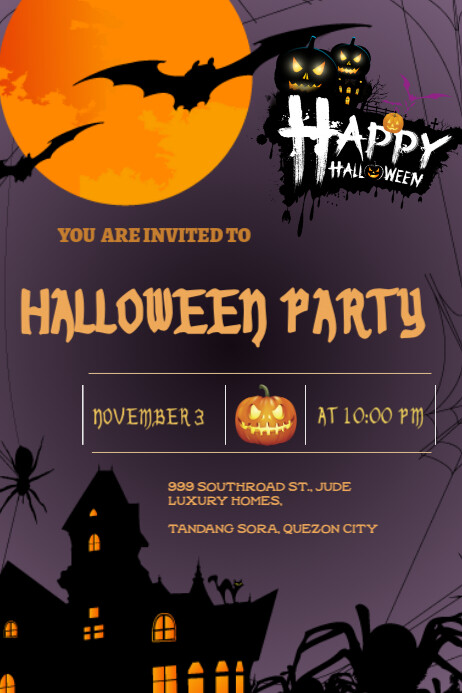 Purple Halloween Poster Template | PosterMyWall