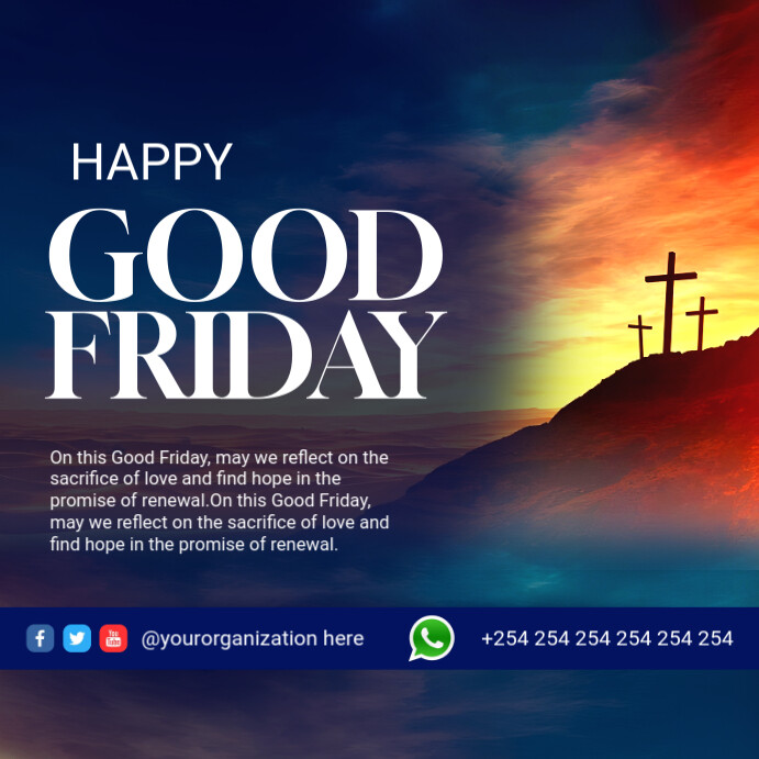 Purple Happy Good Friday Instagram Post Template | PosterMyWall