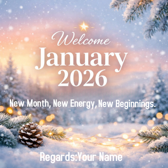 Purple Happy January 2026 Instagram Post Template | PosterMyWall