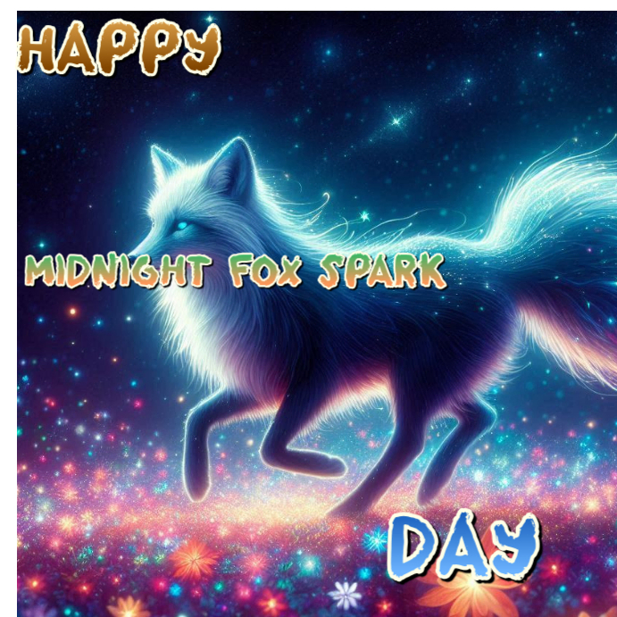 Purple Happy Midnight Fox Spark Day Instagram Post Template | PosterMyWall
