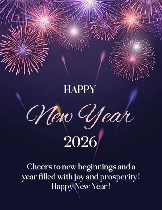 Copy of Purple Happy New Year Flyer (us Letter) | PosterMyWall