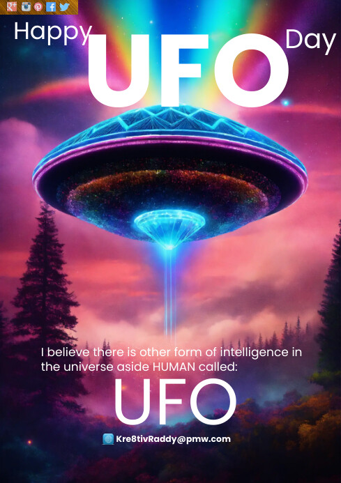 Copy of Purple Happy Ufo Day A4 | PosterMyWall