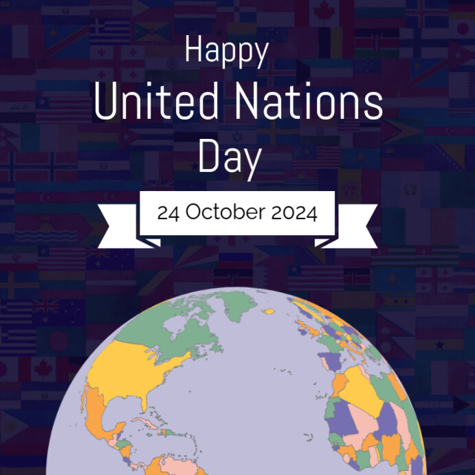 Plantilla de Purple Happy United Nations Day Instagram Post | PosterMyWall