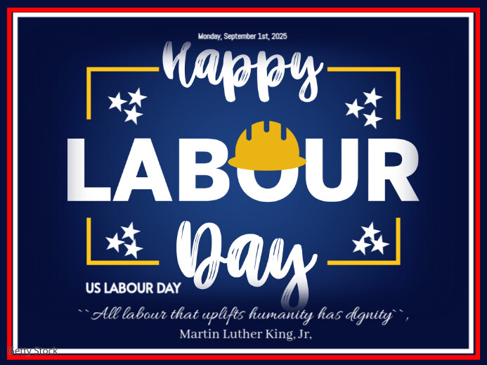 Purple Happy Us Labour Day Yard Sign Template | PosterMyWall