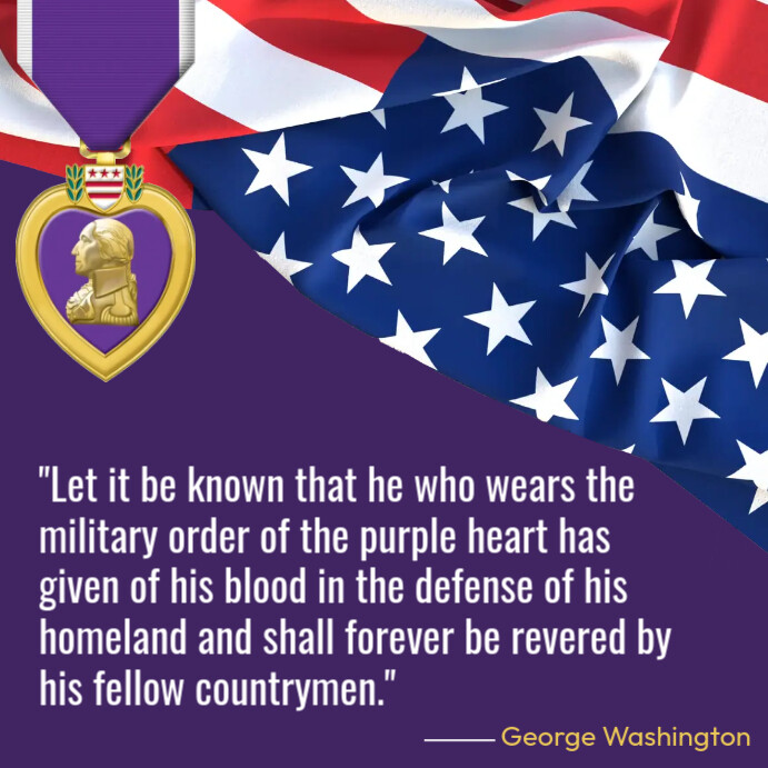 Purple heart day,USA template | PosterMyWall