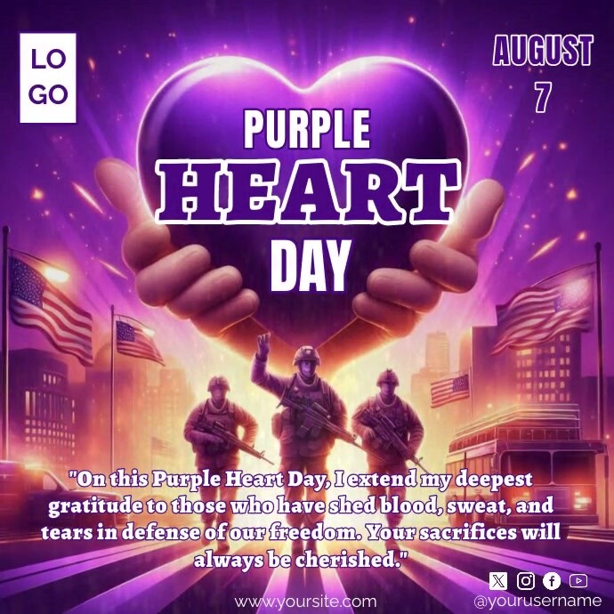 Copy of Purple Heart Day | PosterMyWall