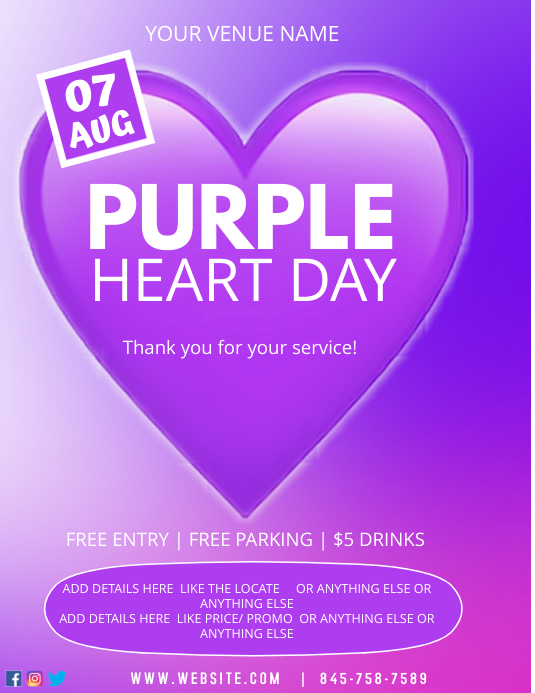 Copy of Purple Heart Day Poster | PosterMyWall