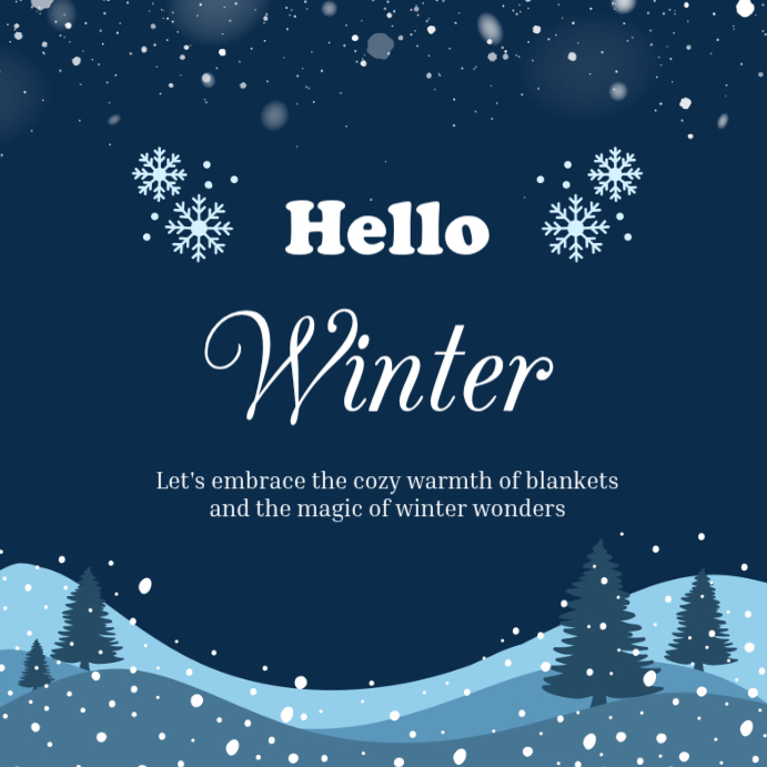 Purple Hello Winter Instagram Post Template | PosterMyWall