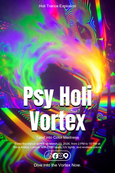 Plantilla de Purple Holi Trance Event Poster | PosterMyWall