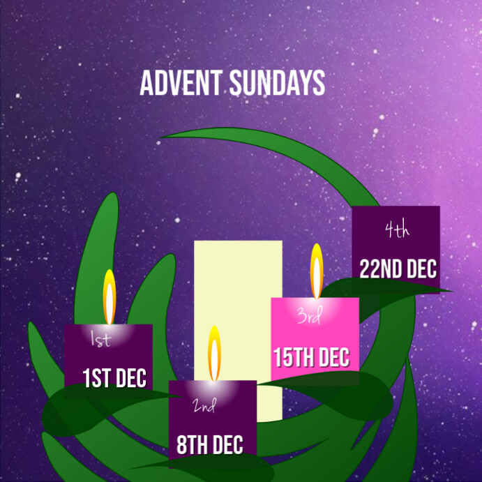 Purple Illustrative Advent Sundays Instagram Post Template | PosterMyWall