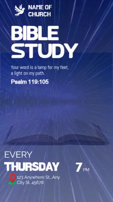 Plantilla de Purple Illustrative Bible Study Video Template For Church ...