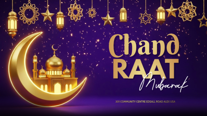 Purple Illustrative Chand Raat Celebration Twitter Post Template ...