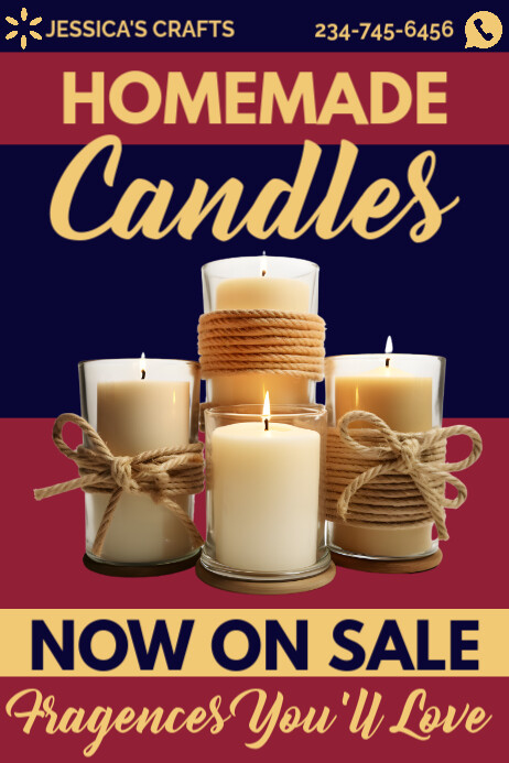 Copy of Purple Illustrative Homemade Candles Ad Poster | PosterMyWall