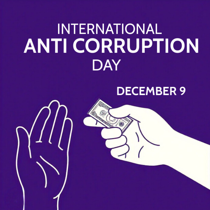 Plantilla de Purple Illustrative International Anti Corruption Day ...