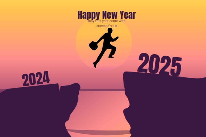 Purple Illustrative New Year Motivation Poster Template | PosterMyWall