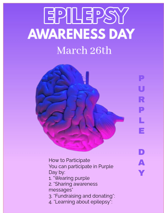 Copy of Purple Illustrative Purple Day, Epilepsy Awareness Day Flyer ...