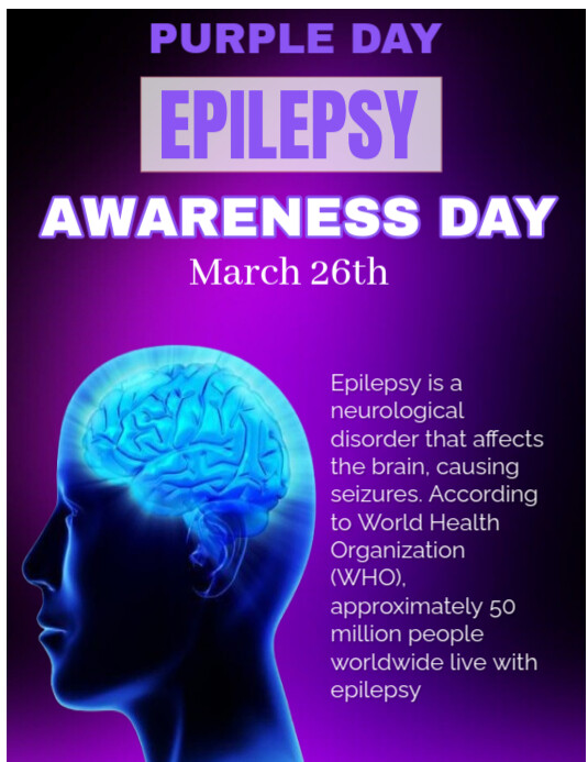 Copy of Purple Illustrative Purple Day. Epilepsy Awareness Day Flyer ...