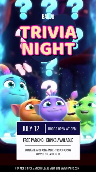 Copy of Purple Illustrative Trivia Night Instagram Reel | PosterMyWall