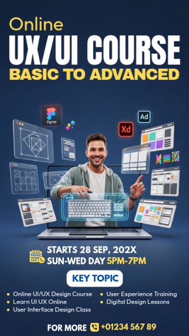 Purple Illustrative Ux/ui Course Instagram Story Template | PosterMyWall