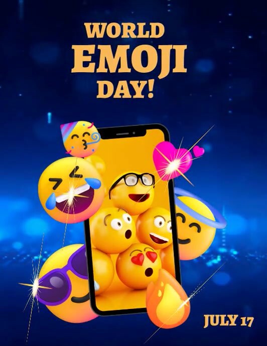 Copy of Purple Illustrative Wold Emoji Day Video Flye | PosterMyWall