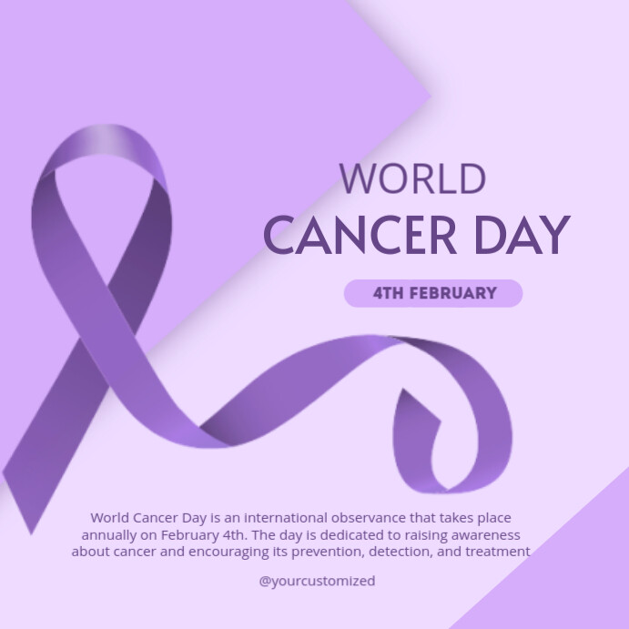 Copy of Purple Illustrative World Cancer Day Instagram Post | PosterMyWall