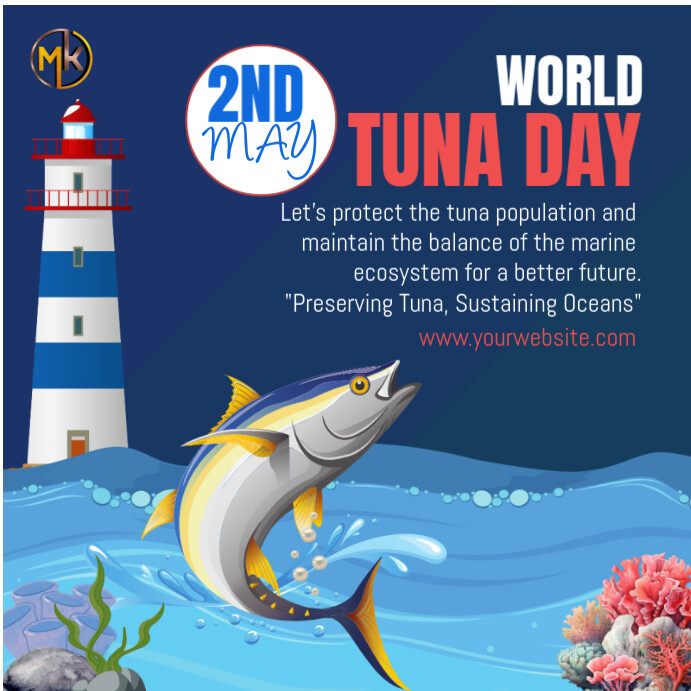 Plantilla de Purple Illustrative World Tuna Day And Ecology Campaign ...