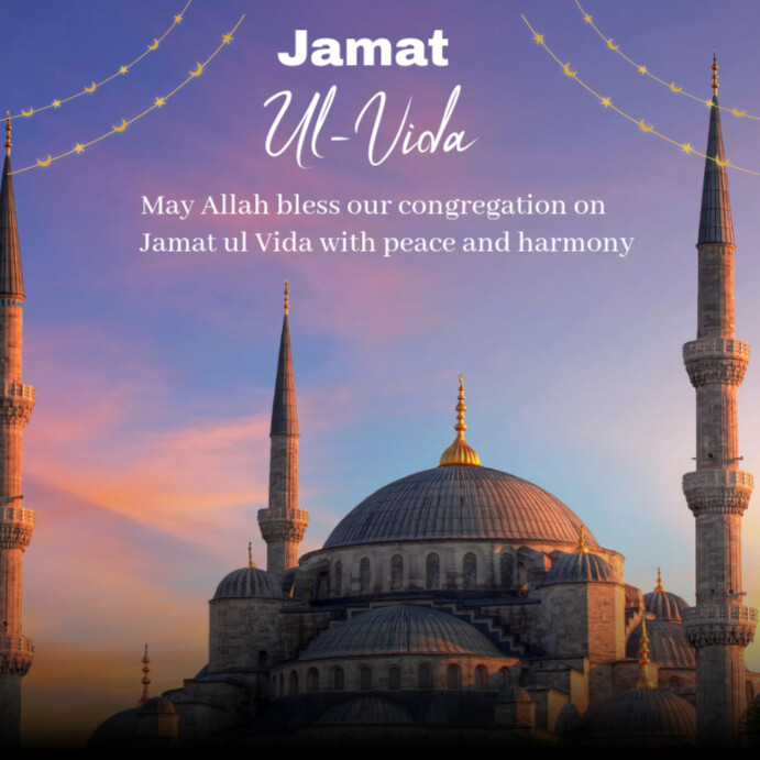 Purple Jamat Ul Vida Instagram Post Templat | PosterMyWall