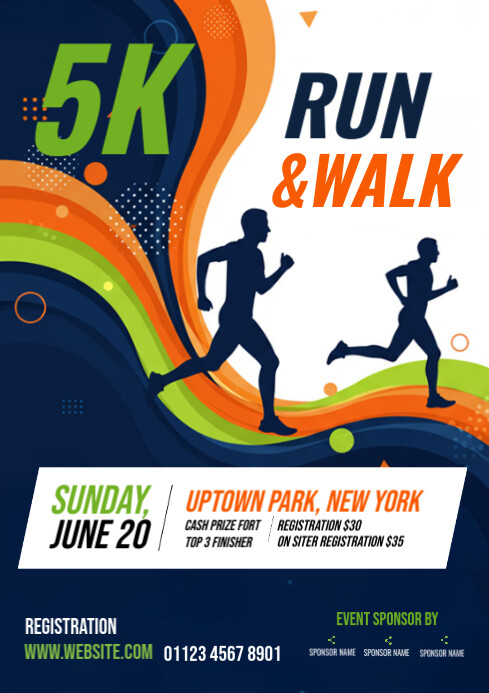 Copy of Purple Joyful 10k Run & Walk Flyer A4 | PosterMyWall