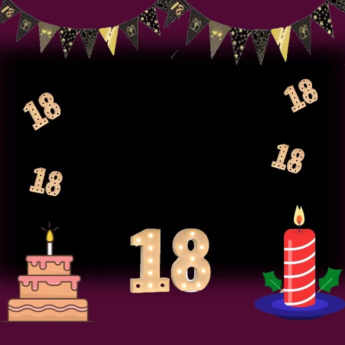 Copy of Purple Joyful 18 Birthday Instagram Post | PosterMyWall
