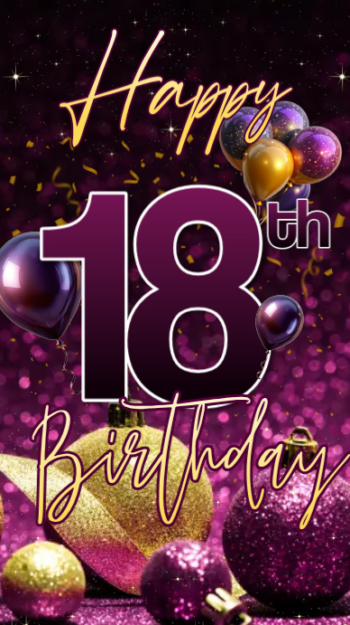 Plantilla de Purple Joyful 18th Birthday Instagram Story | PosterMyWall