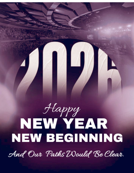 Purple Joyful 2026 New Year Template Design Flyer (us Letter ...
