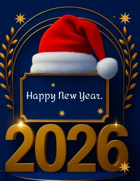 Purple Joyful 3d Happy New Year Greeting Card Flyer (us Letter ...