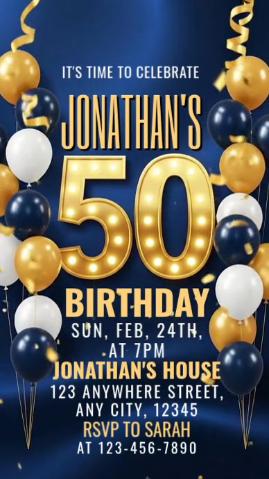 Purple Joyful 50th Birthday Invitation Instagram Story Template ...