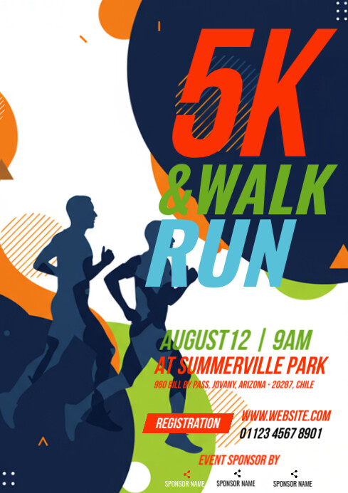 Copy of Purple Joyful 5k Walk & Run Flyer A4 | PosterMyWall