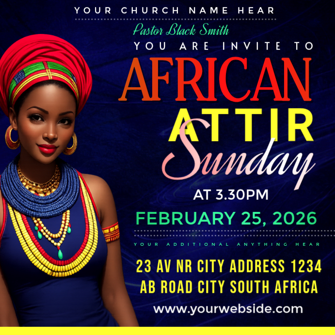 Purple Joyful African Attir Sunday Instagram Post Template | PosterMyWall