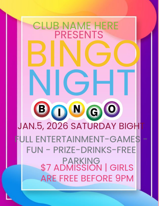 Plantilla de Purple Joyful Bingo Night Event Flyer | PosterMyWall