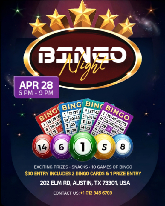 Plantilla de Purple Joyful Bingo Night Event Instagram Portrait ...