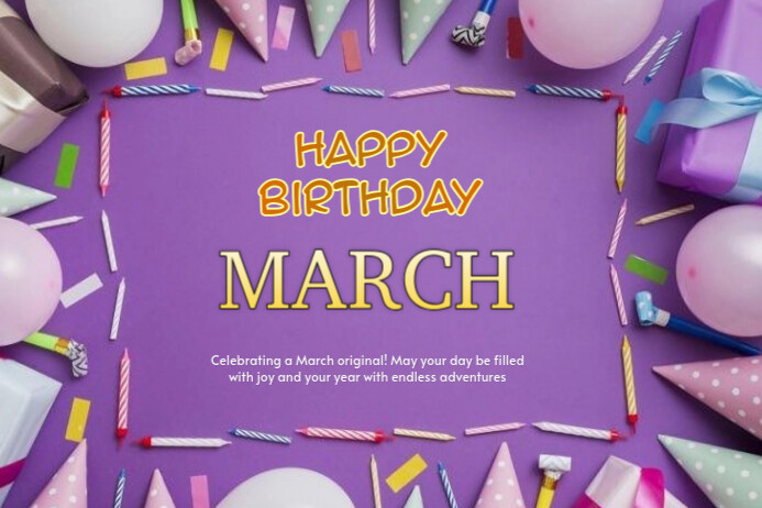 Purple Joyful Birthday Card Label Template | PosterMyWall