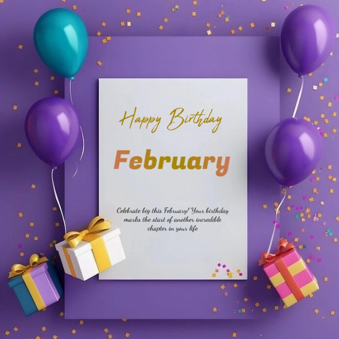 Plantilla de Purple Joyful Birthday Card Logo | PosterMyWall