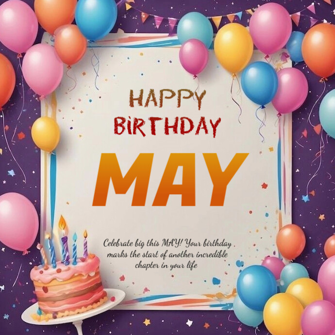 Plantilla de Purple Joyful Birthday Card Logo | PosterMyWall