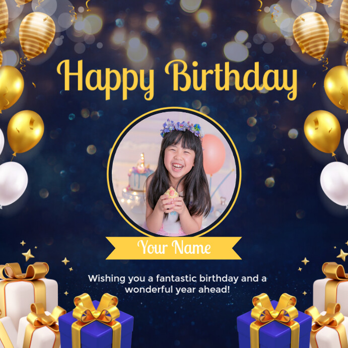 Purple Joyful Birthday Girl Instagram Post Template | PosterMyWall