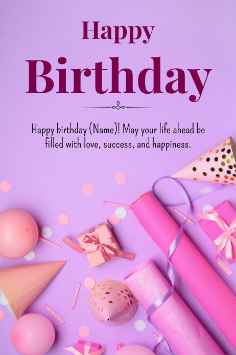 Purple Joyful Birthday Poster Template | PosterMyWall