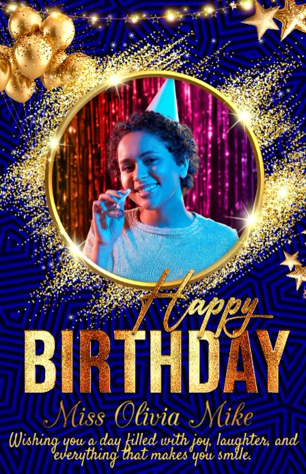 Purple Joyful Birthday Tabloid Template | PosterMyWall