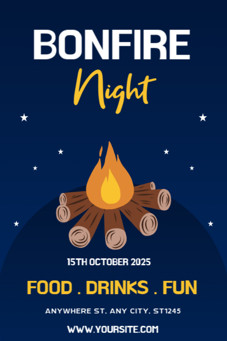 Purple Joyful Bonfire Night Poster Template | PosterMyWall